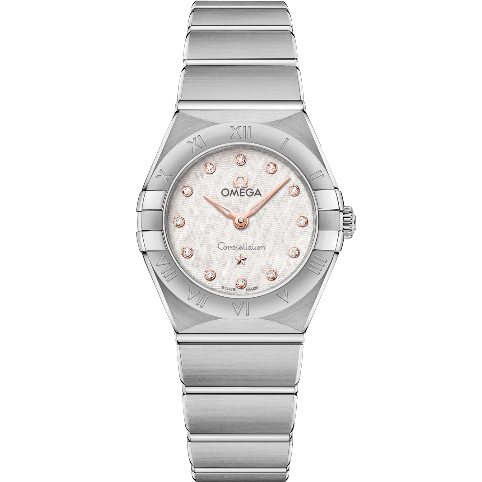 Omega Constellation 25 mm Silver Dial with Diamonds Stainless Steel Br
