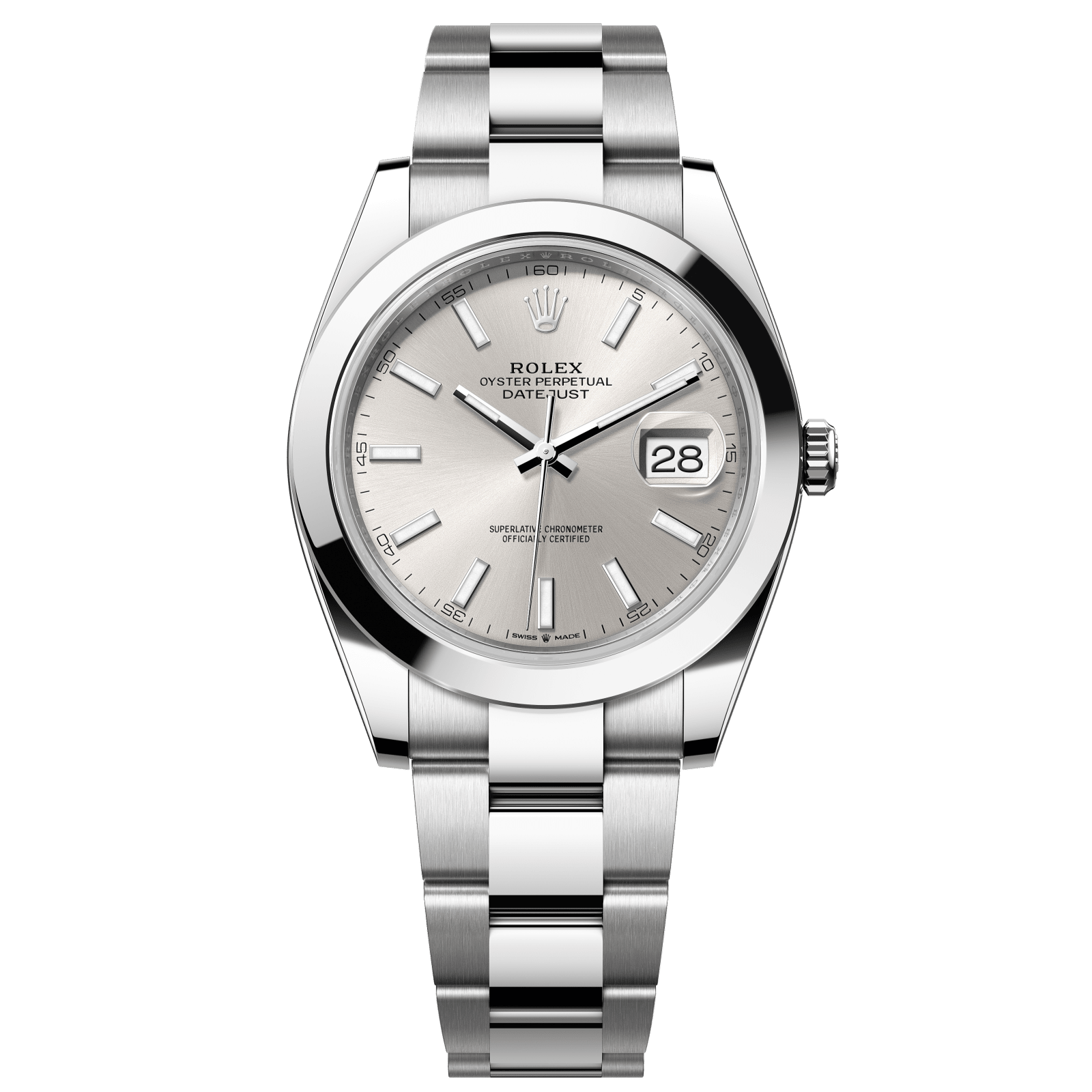 Rolex Datejust 41 mm Silver Dial Oystersteel Oyster Bracelet 126300 ...